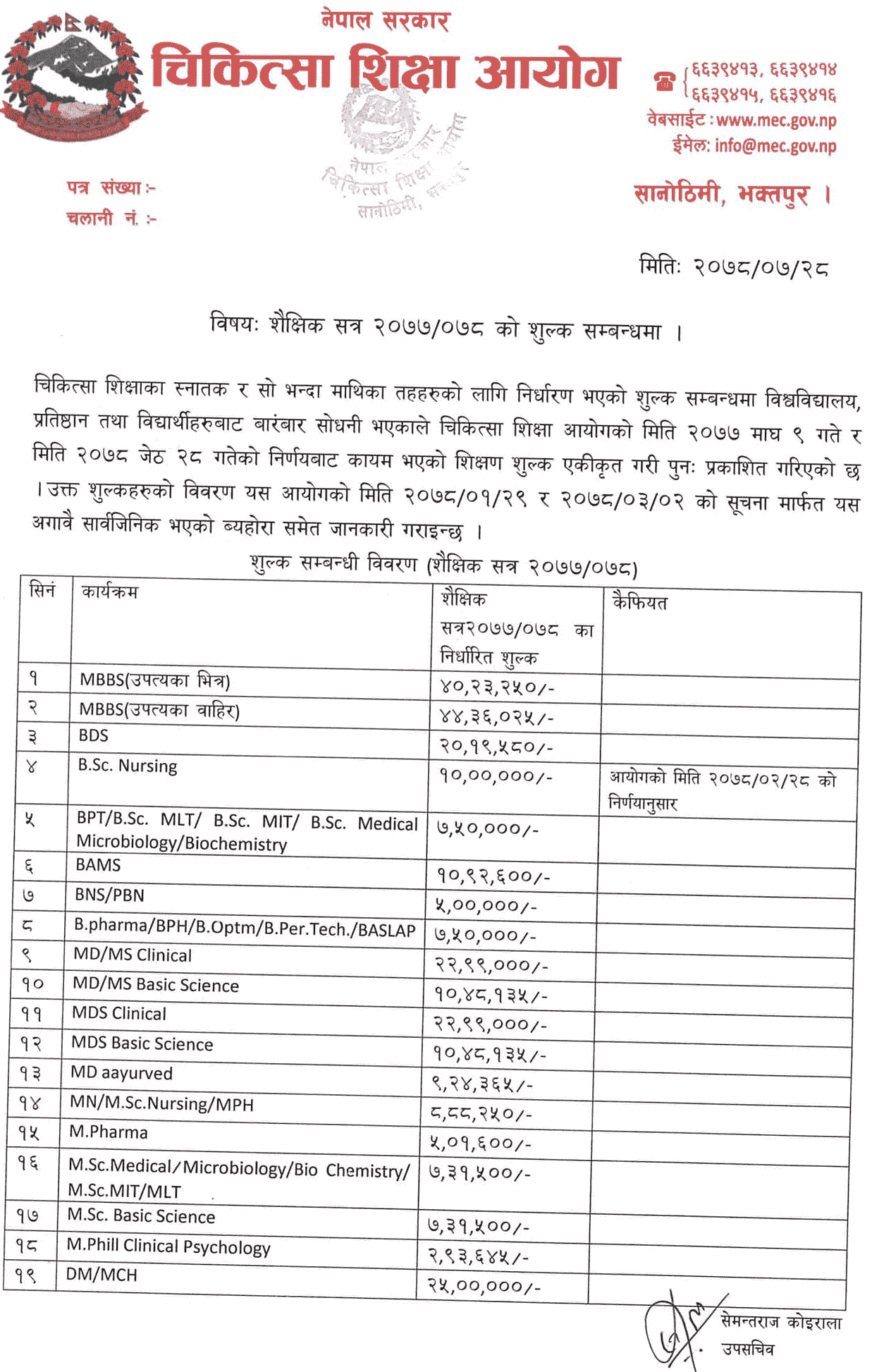 Medical Education Fee In Nepal Collegenp