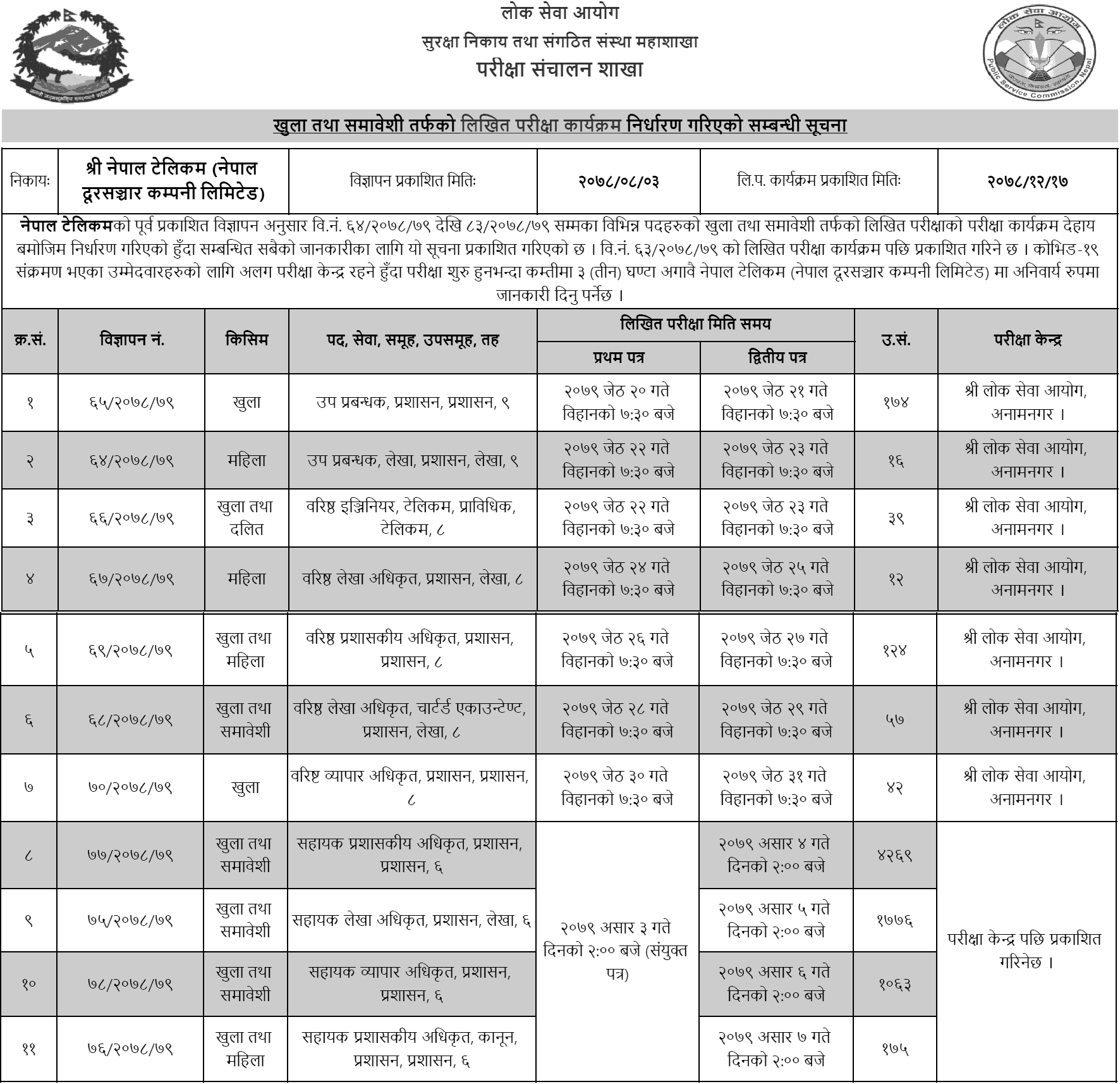 Nepal Telecom Written Exam Routine Of Various Positions Collegenp Nepal Telecom Written Exam Routine Of Various Positions Collegenp